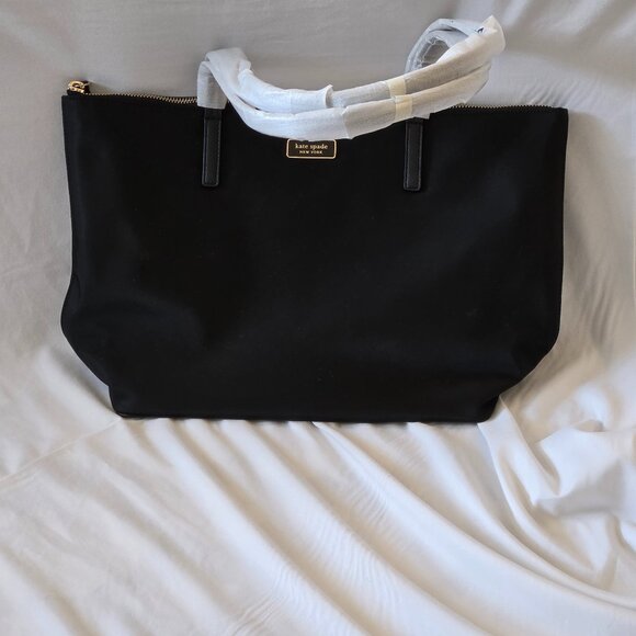kate spade | Bags | Kate Space Hayden Top Zip Tote In Black | Poshmark